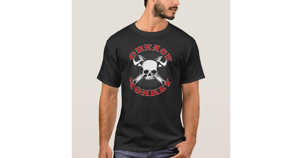 Grease Monkey (with text) T-Shirt | Zazzle