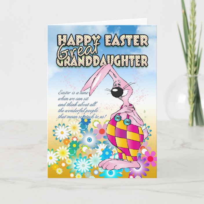 Great Granddaughter Easter Card - Easter Bunny Flo | Zazzle.ca