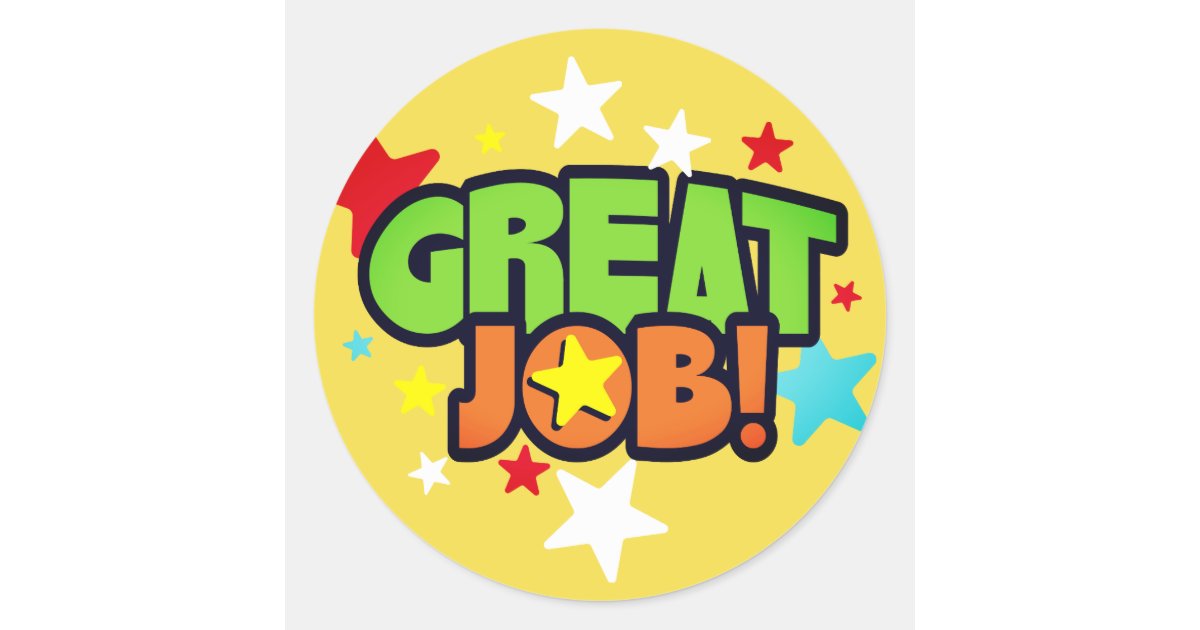 Great job stars employee recognition stickers | Zazzle