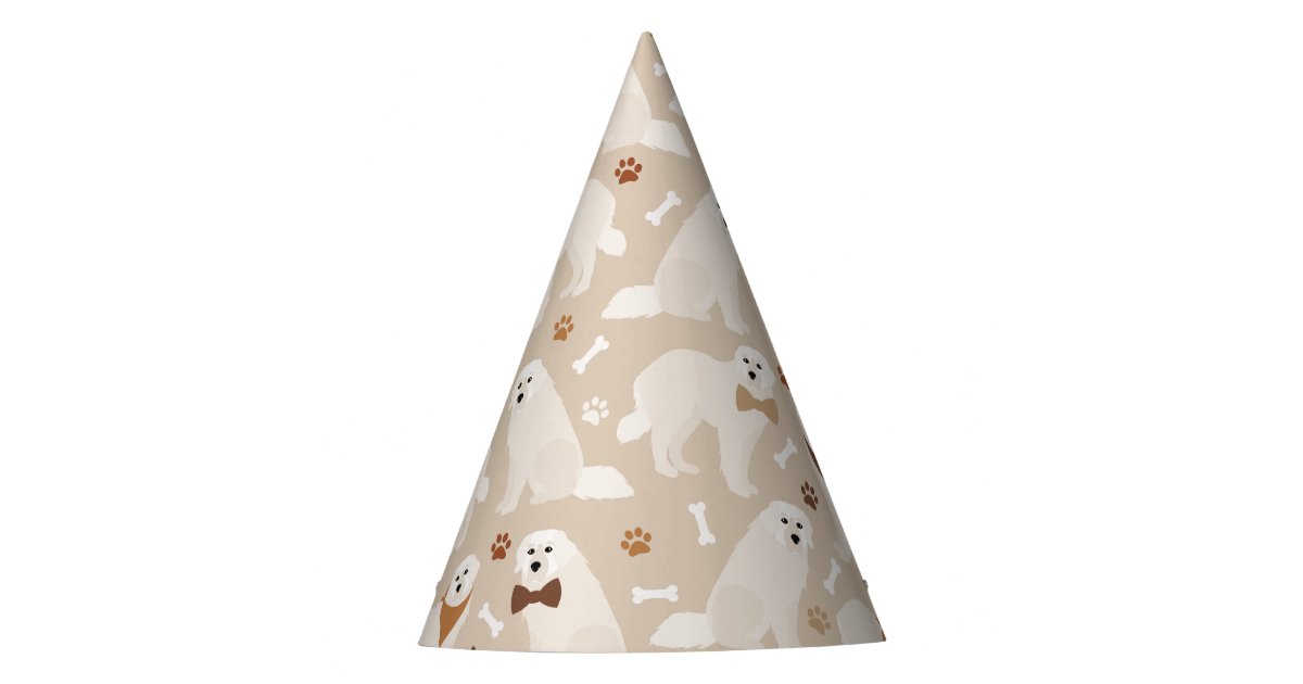 Great Pyrenees Paws and Bones Party Hat | Zazzle