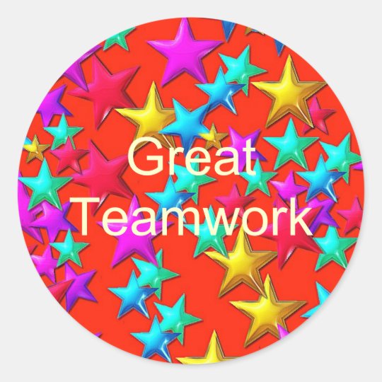 Great Teamwork Star Sticker | Zazzle.ca