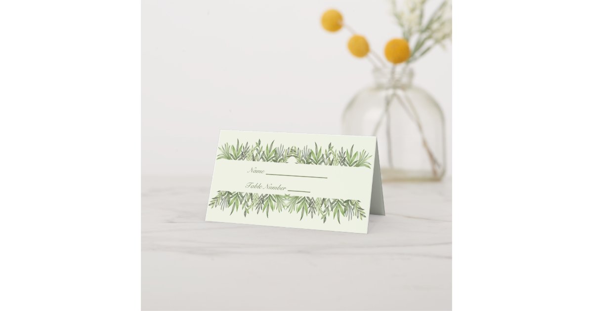 Green Grasses Name Place Card | Zazzle