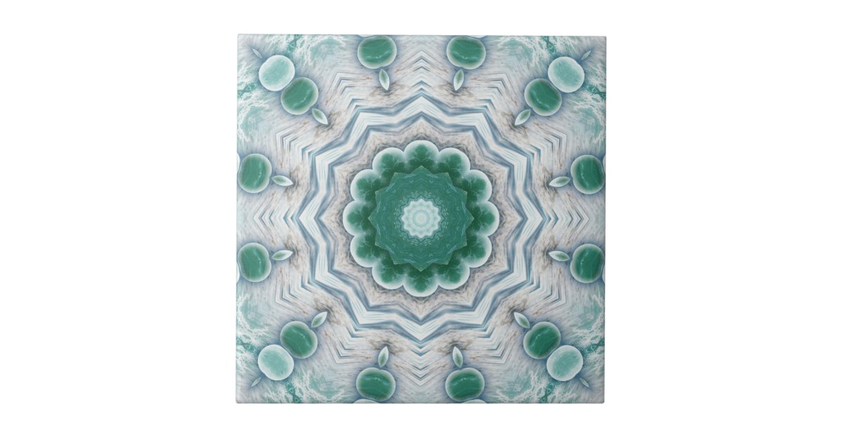 Green Seafoam Geometric Fantasy Bathroom Tile | Zazzle