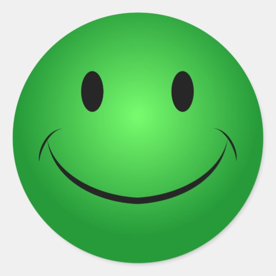 Green Smiley Sticker | Zazzle.ca