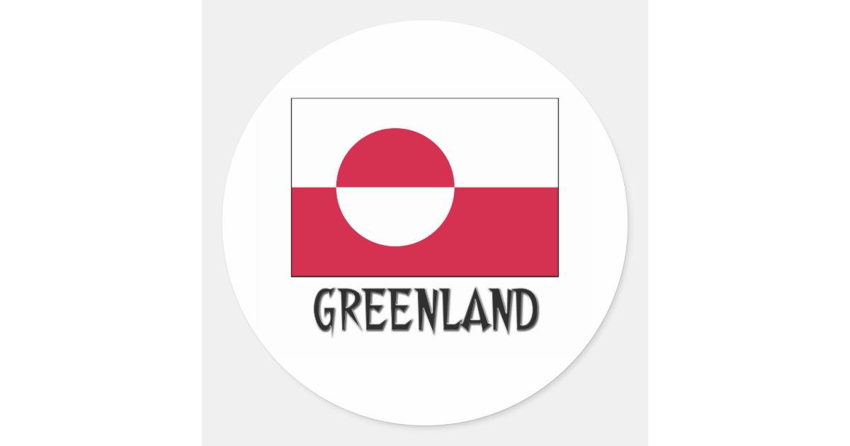 Greenland Flag Classic Round Sticker | Zazzle