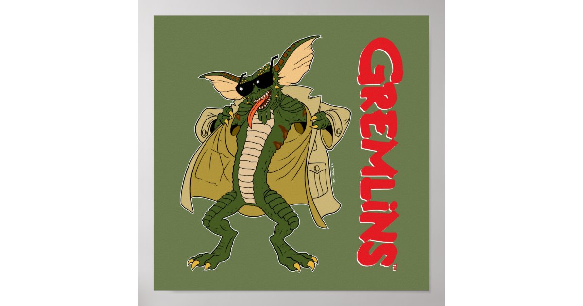 Gremlins | Stripe Trench Coat Flash Poster | Zazzle
