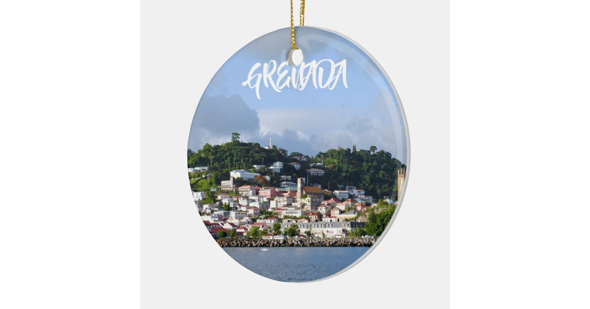 Grenada Vacation Panoramic Christmas Ornament | Zazzle