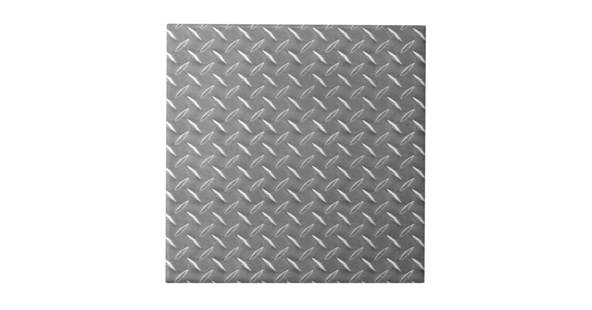 Grey Diamond Plate Tile | Zazzle