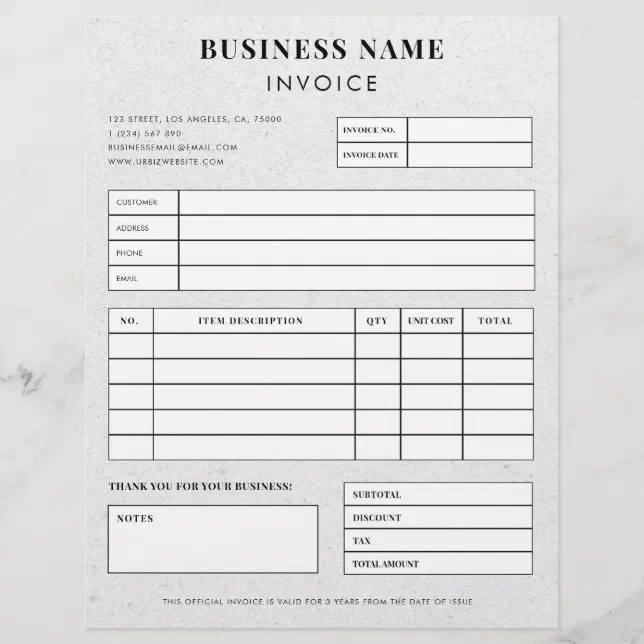 Grey Kraft Earthy Custom Business Invoice Receipt Letterhead | Zazzle