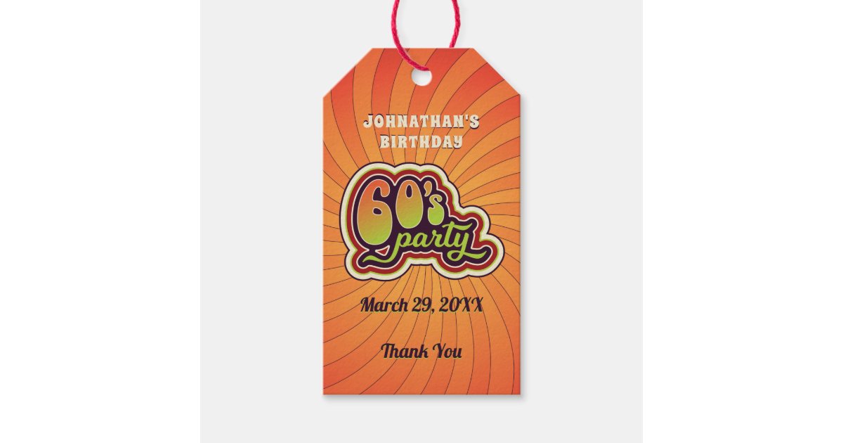 Groovy 60's Party Gift Tag | Zazzle