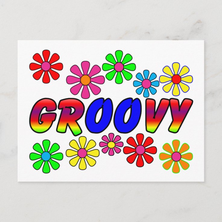 Groovy 70's Retro Flower Power Gifts Postcard | Zazzle