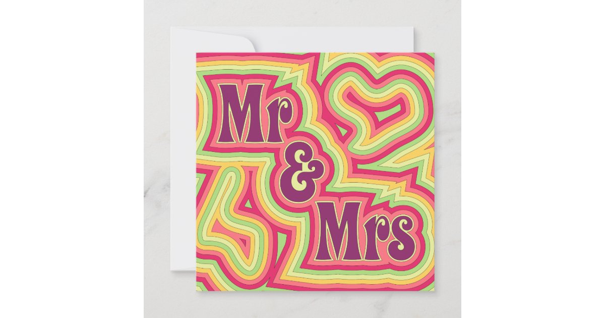 Groovy Mr & Mrs Invitation/Announcement Invitation | Zazzle