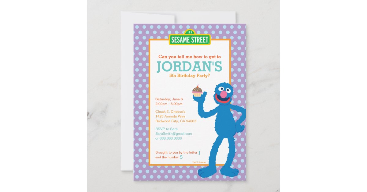 Grover Birthday Invitation | Zazzle