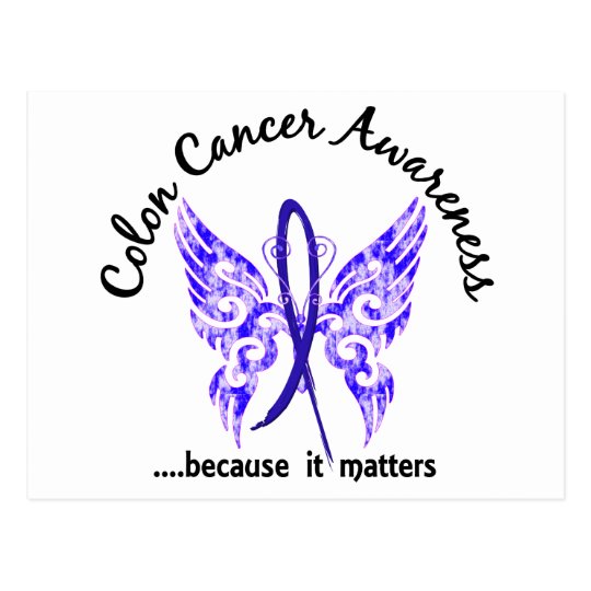 Grunge Tattoo Butterfly 6.1 Colon Cancer Postcard | Zazzle.ca