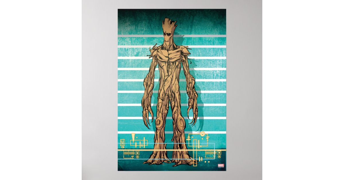 Guardians of the Galaxy | Groot Mugshot Poster | Zazzle
