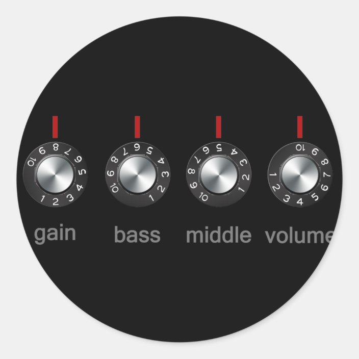 Guitar Amp Knobs Classic Round Sticker | Zazzle.ca