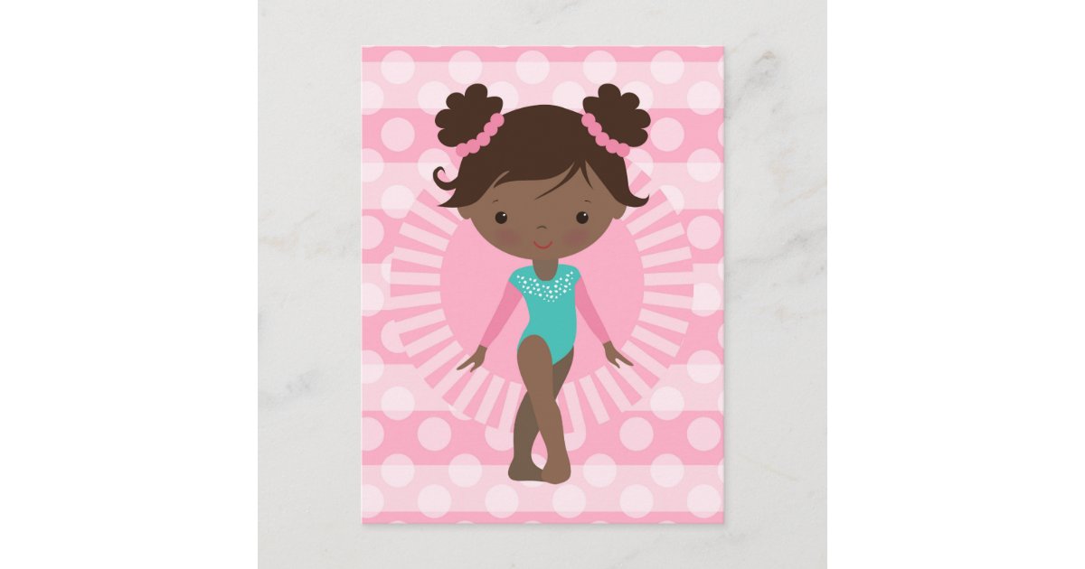 Gymnast - Cute Gymnastics African American Postcard | Zazzle