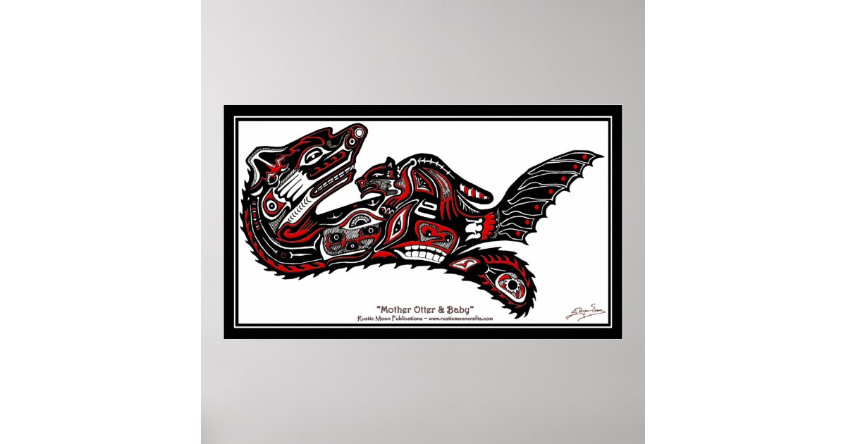 "HAIDA SPIRIT" First Nations-style Otter Art Print | Zazzle