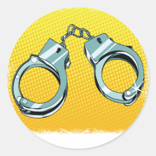 Funny Handcuffs Stickers | Zazzle CA