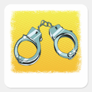 Funny Handcuffs Stickers | Zazzle CA