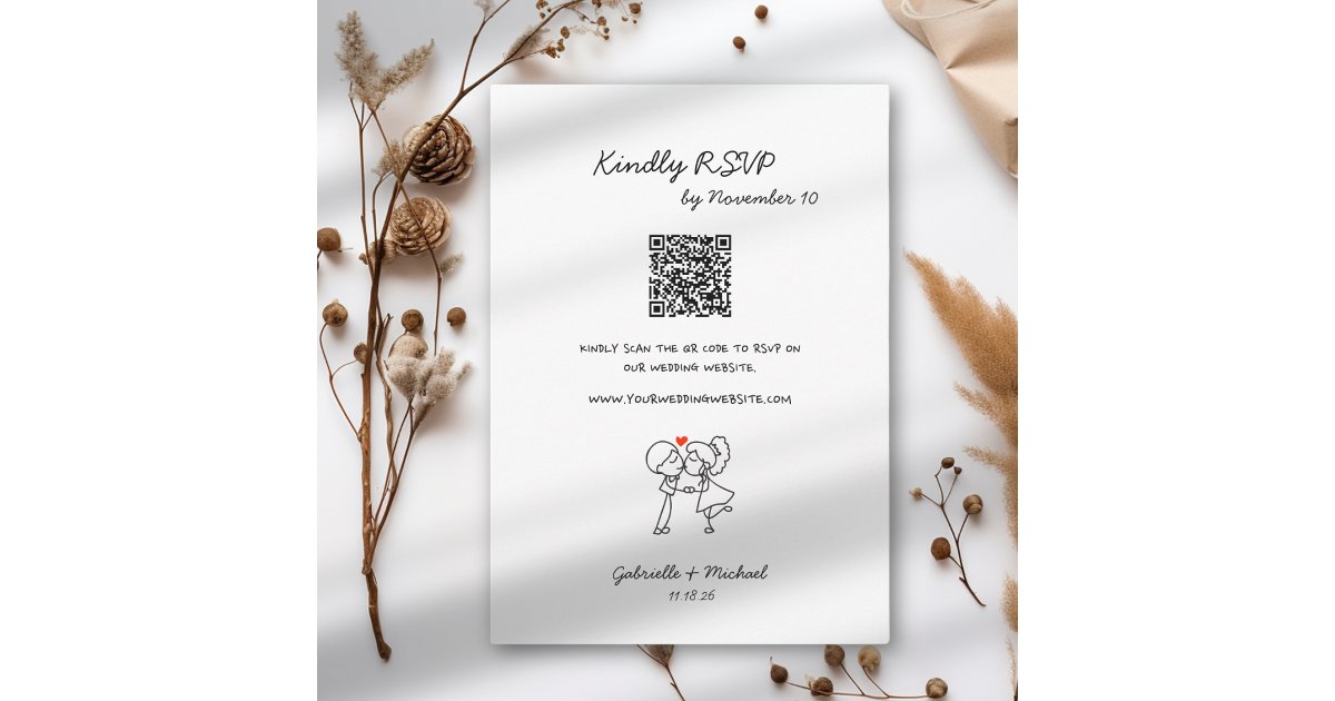 Handrawn Drawing Handwritten Doodle RSVP Invitation | Zazzle