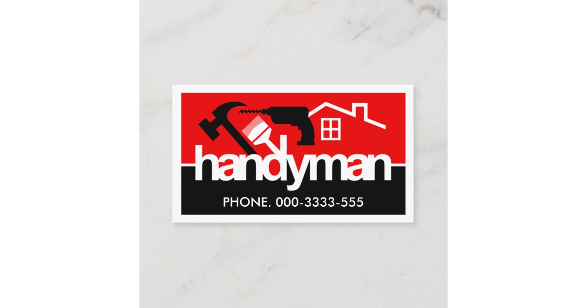 Handyman Tools Silhouette Border Business Card | Zazzle
