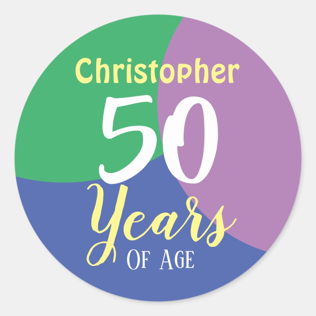 Happy 50th Birthday Classic Round Sticker | Zazzle.ca