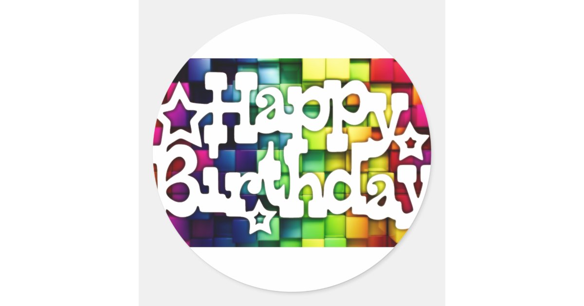 Happy Birthday Classic Round Sticker | Zazzle