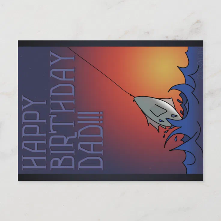 Happy Birthday - Dad Fishing - Postcard | Zazzle