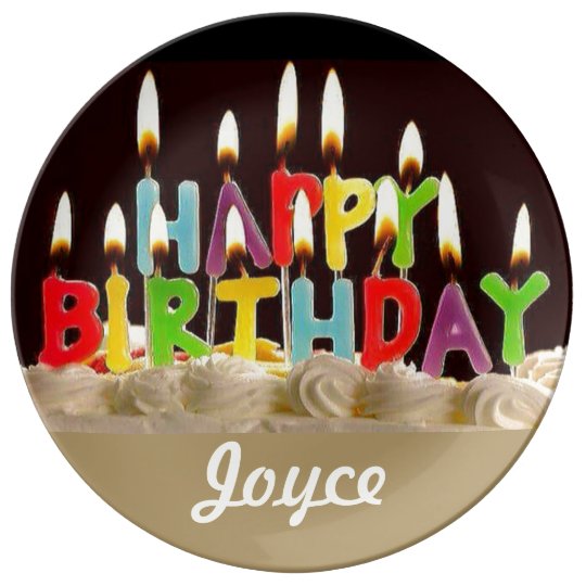 HAPPY BIRTHDAY Joyce Plate | Zazzle.ca