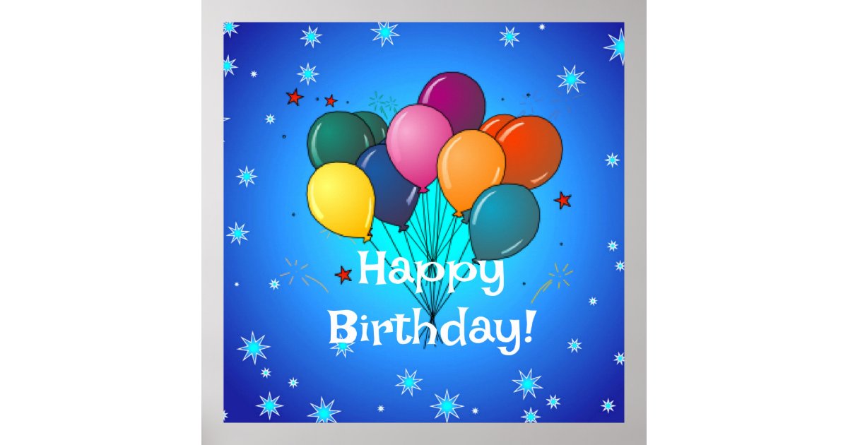 Happy Birthday...time to celebrate! Classic Round Poster | Zazzle