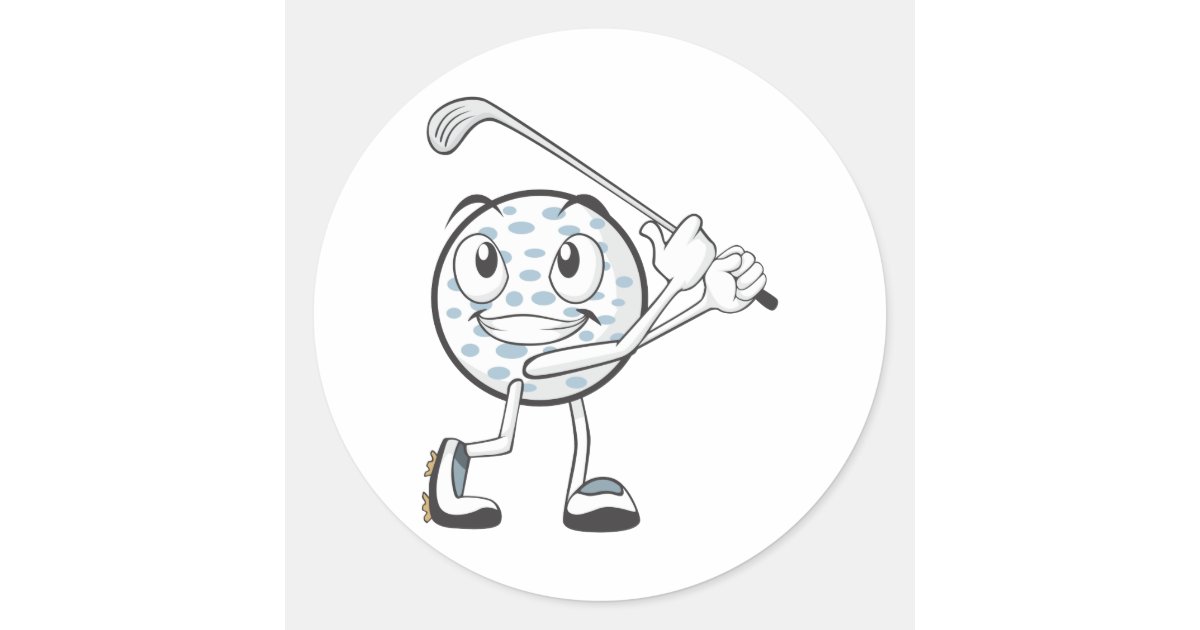 Happy Golf Ball Player Classic Round Sticker | Zazzle