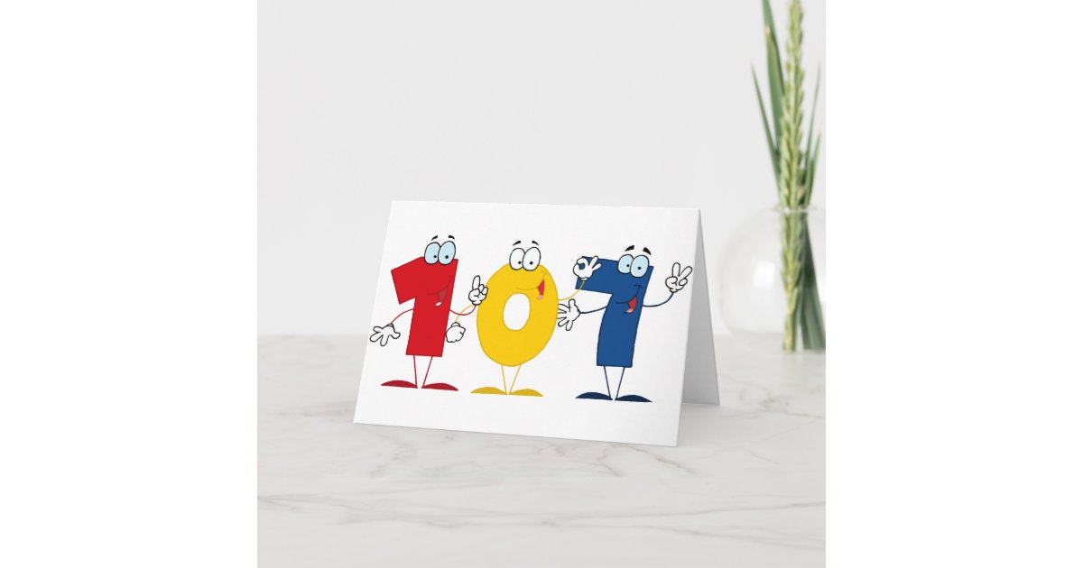 Happy Number 107 Card | Zazzle