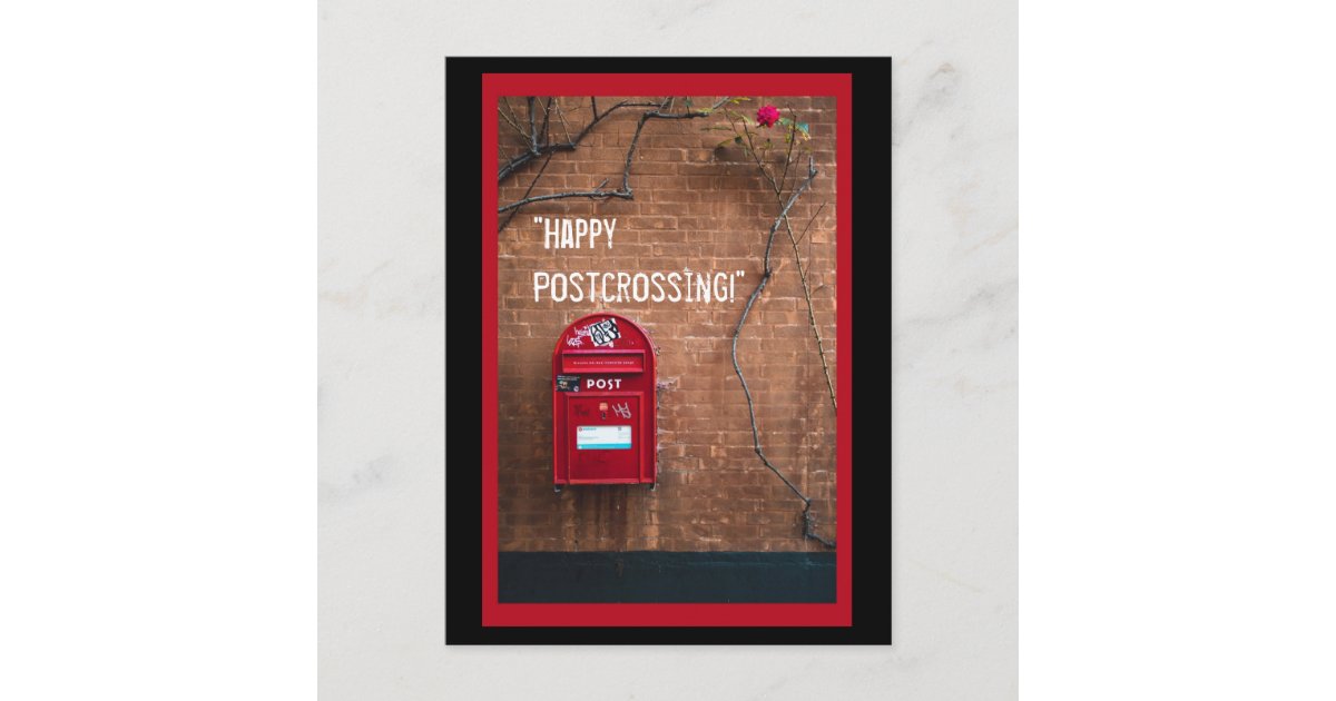 Happy Postcrossing Red Mailbox Postcard | Zazzle