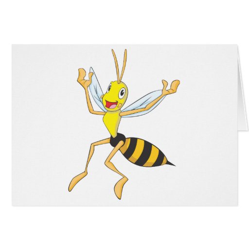 Happy Wasp Insect Greeting Card | Zazzle