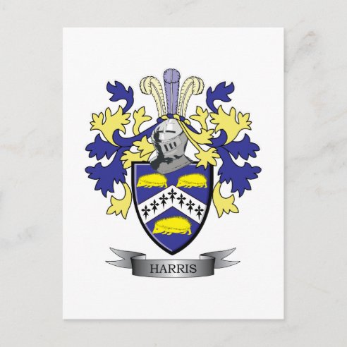 Harris Family Crest Postcards | Zazzle CA