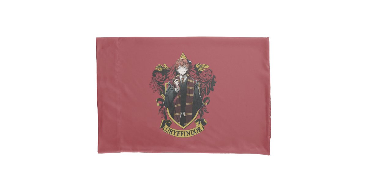 HARRY POTTER™ | Anime Ron Weasley House Crest Pillowcase | Zazzle