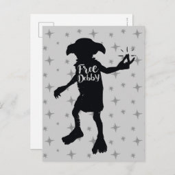Harry Potter | "Free Dobby" Silhouette Typography Postcard | Zazzle