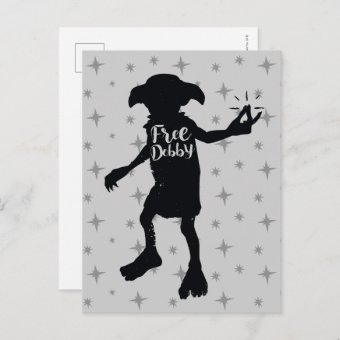 Harry Potter | "Free Dobby" Silhouette Typography Postcard | Zazzle