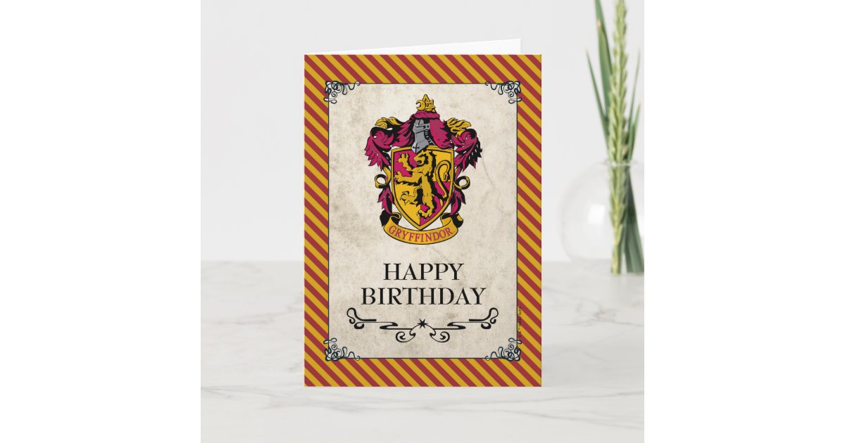 Harry Potter | Gryffindor Happy Birthday Card | Zazzle