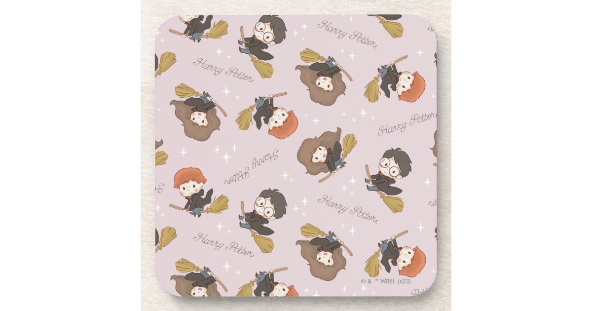 HARRY POTTER™, Hermione, & Ron Flying Pattern Coaster | Zazzle