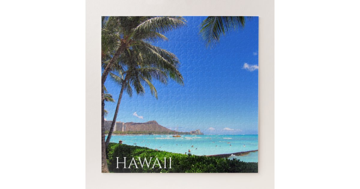 hawaii waikiki beach jigsaw puzzle | Zazzle