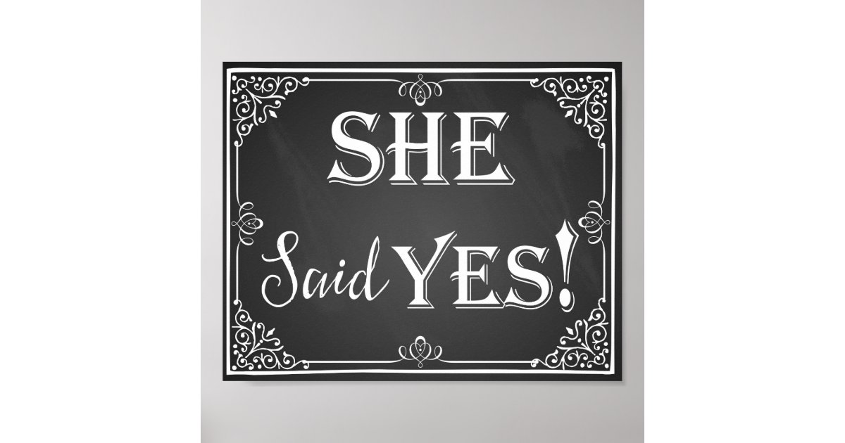 He asked she said yes engagement photo prop sign | Zazzle