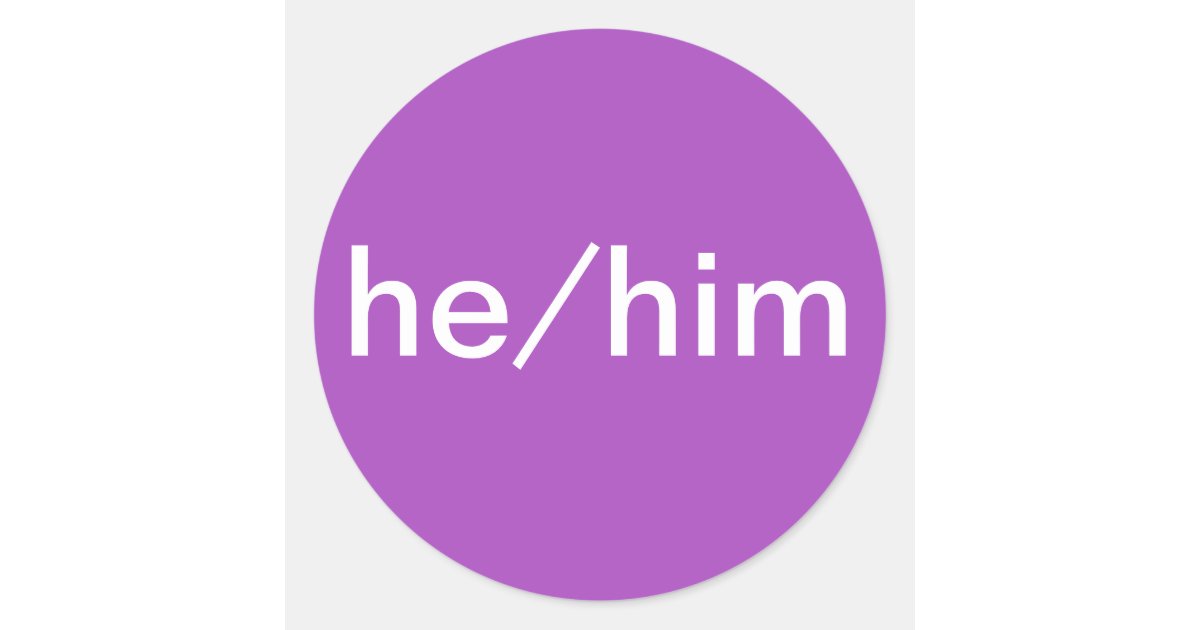 He/Him Pronoun Sticker for nametags | Zazzle