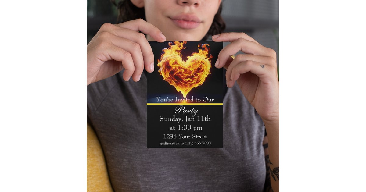 Heat Up Your Night: Sizzling Fire Party! Invitation | Zazzle