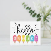 Hello Summer-Ice Cream-Popsicle Postcard | Zazzle