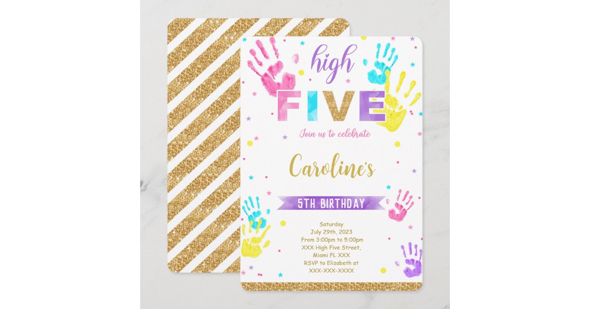 High Five Birthday Invitation | Zazzle