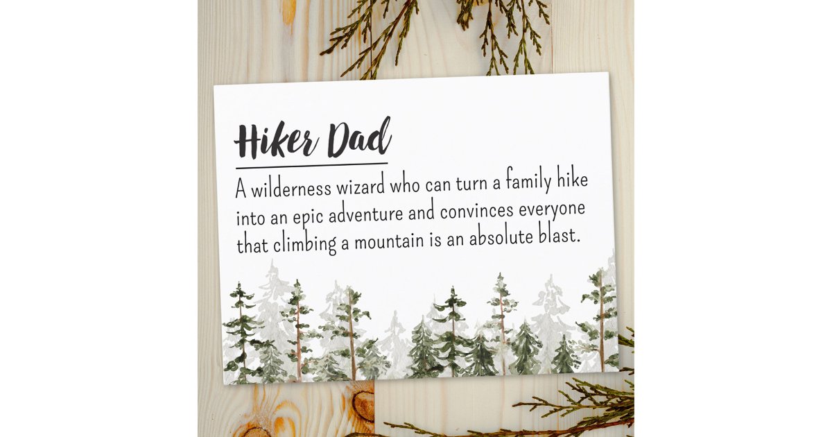 Hiker Dad Editable Definition Quote Fathers Day Postcard | Zazzle