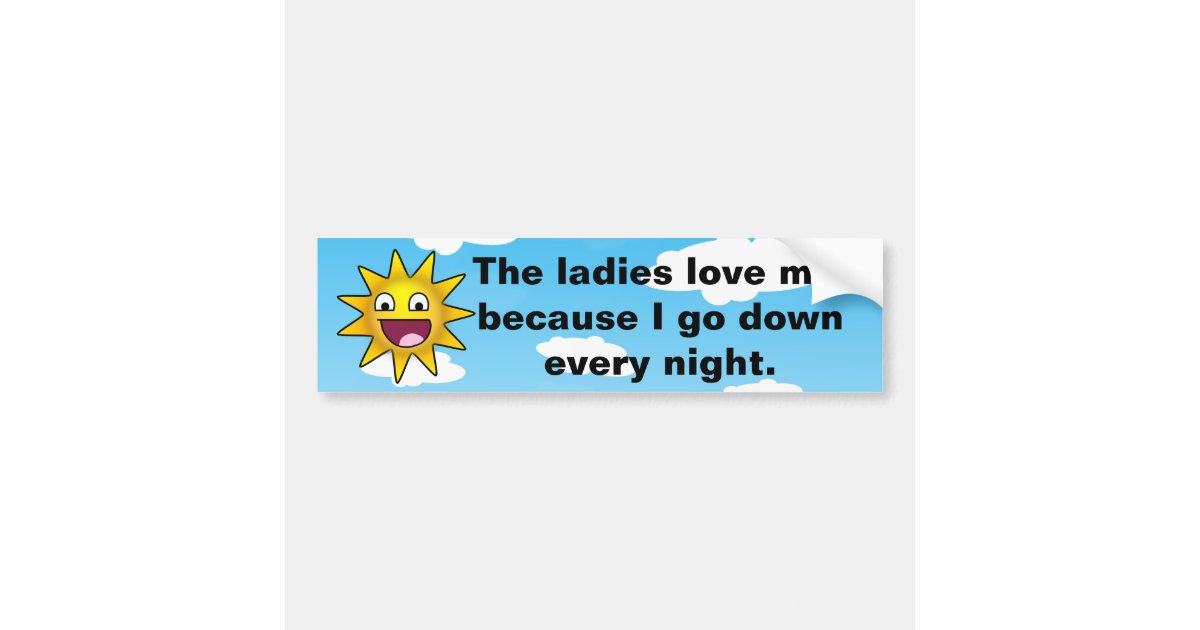 Hilarious Crude Cartoon Sun Bumper Sticker | Zazzle