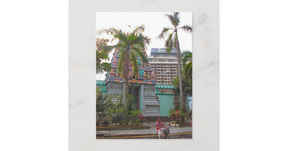Hindu temple worship outside the Chattiar temple Postcard | Zazzle